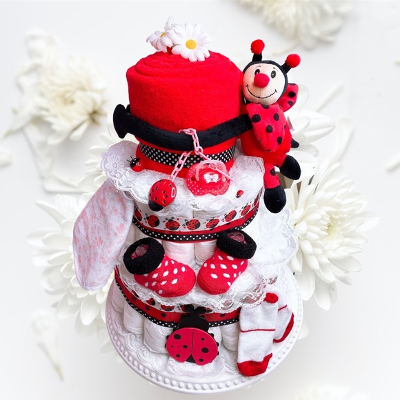 Handmade | Accessories | Ladybug Diaper Cake Baby Shower Gift | Poshmark